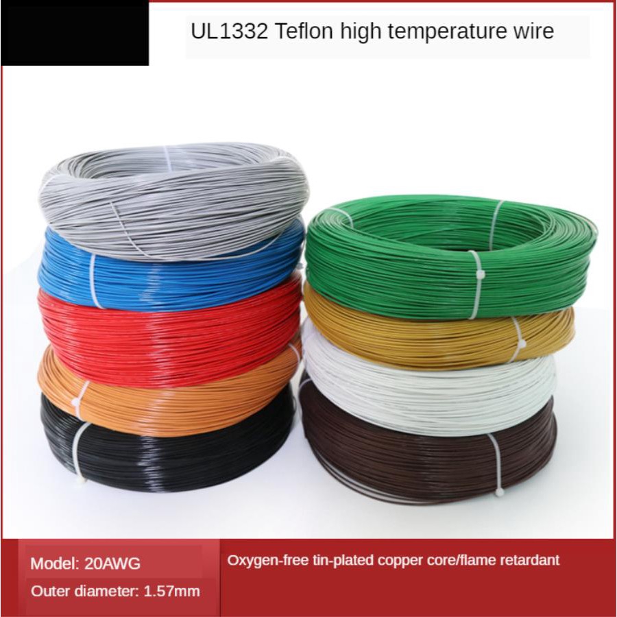 10Meters UL1332 Teflon High Temperature Wire PTFE Tinned Copper Wire Resistant To Acid And ...
