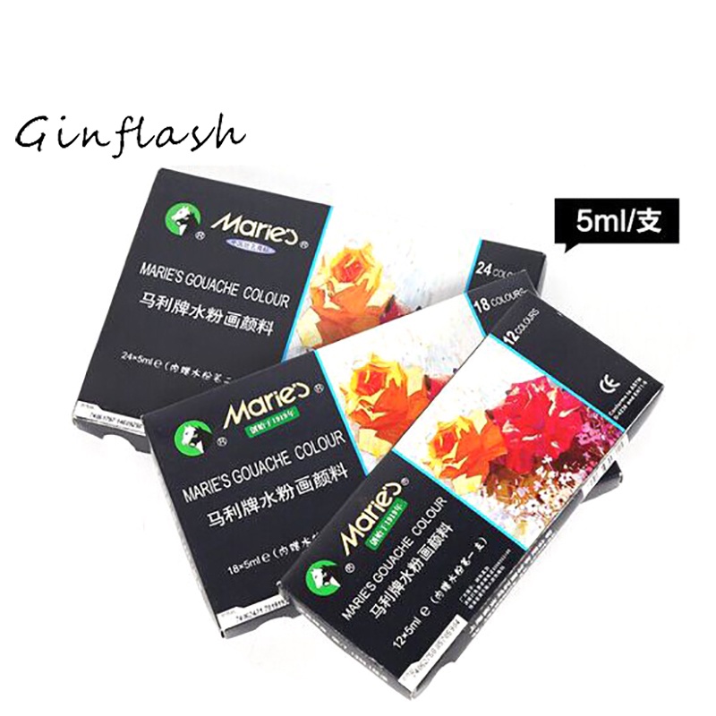 Ginflash 5ml/Tube Set Marie's Gouache Paint Set Watercolor Paint ...