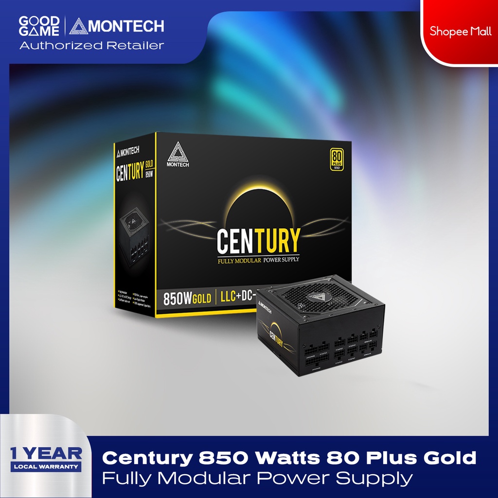 Montech CENTURY 850 Gold Full Modular Gold Certified Power Supply Unit ...