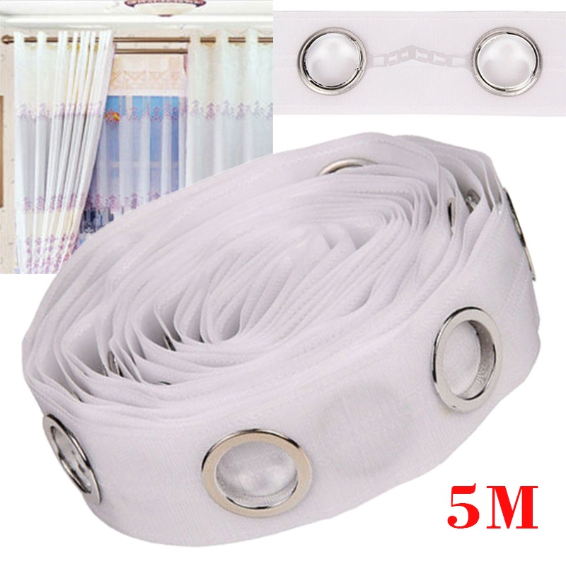 5 Meters Curtain Heading Tape With 40 Round Eyelet Rings For Curtains ...