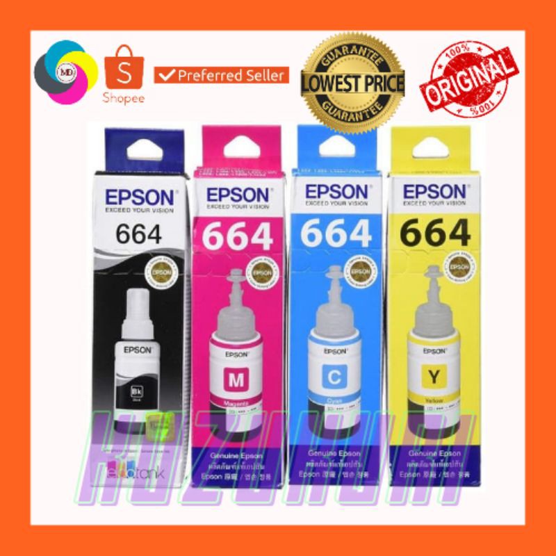 Original EPSON 664 (70ml Black, Cyan, Magenta and Yellow) | Shopee Philippines