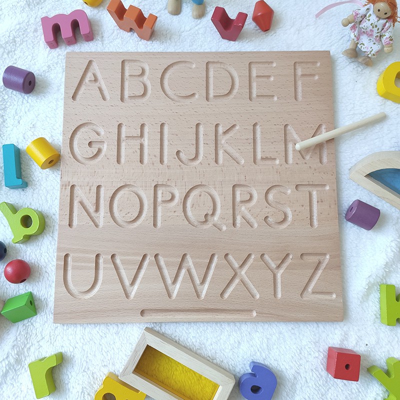 Treeyear Letter Tracker ABC Wooden Montessori learning skills for ...