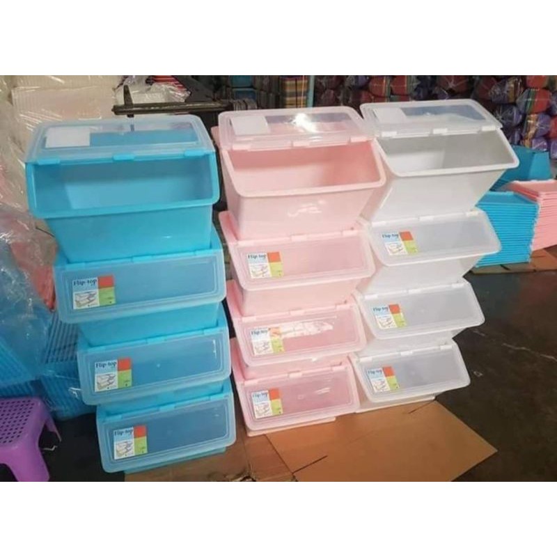 flip top storage box with wheels (big) 45x43x29 and small 38x43x29 ...