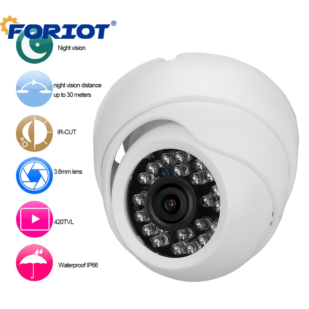 FORIOT 420TVL IR Night Vision Camera Waterproof Home Security Dome CCTV ...