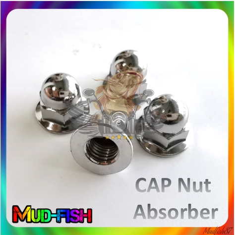 Universal REAR ABSORBER CAP NUT FOR EX5 WAVE100 KRISS, RXZ, SRL (Chrome ...