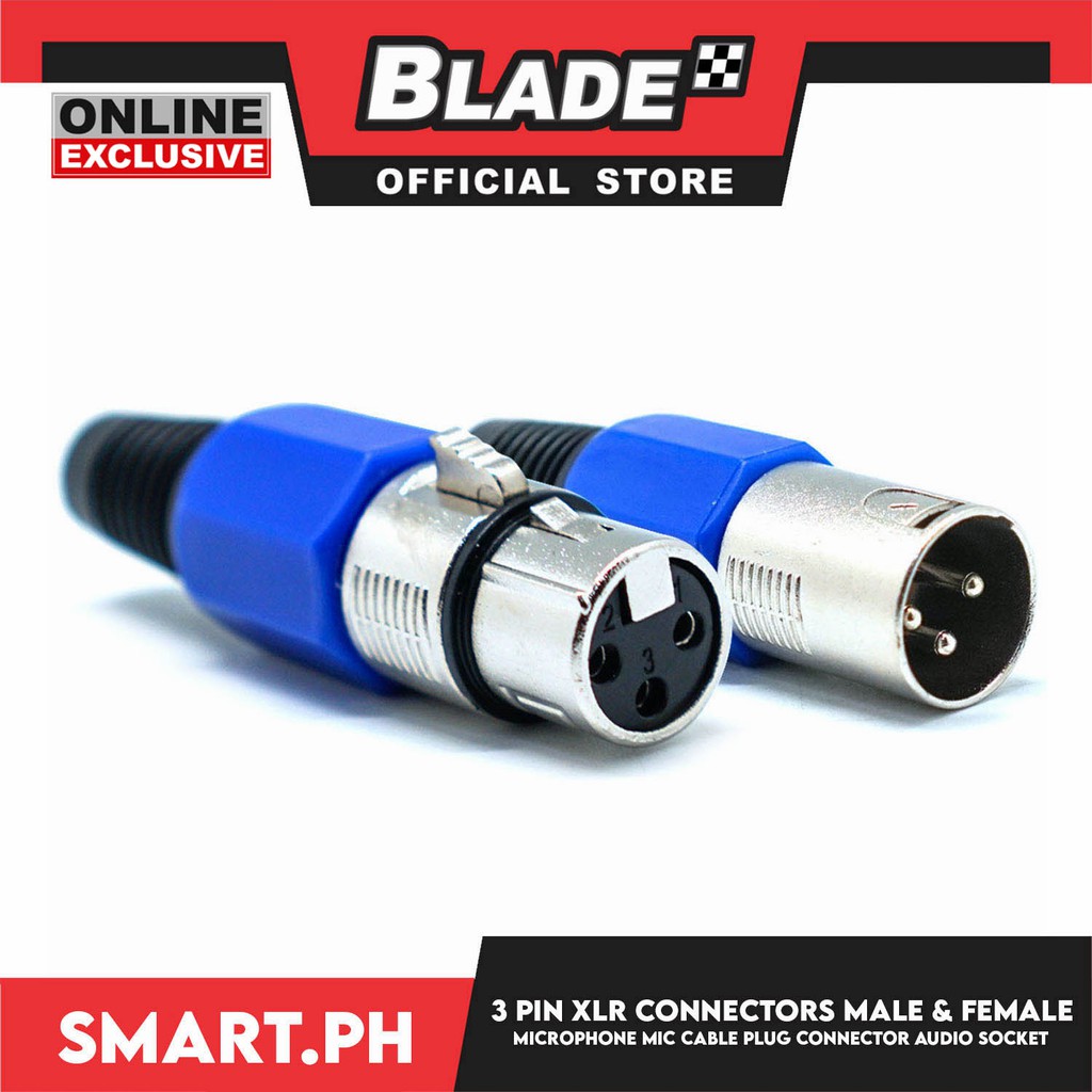 3 Pin XLR Connectors Male and Female Microphone Mic Cable Plug ...