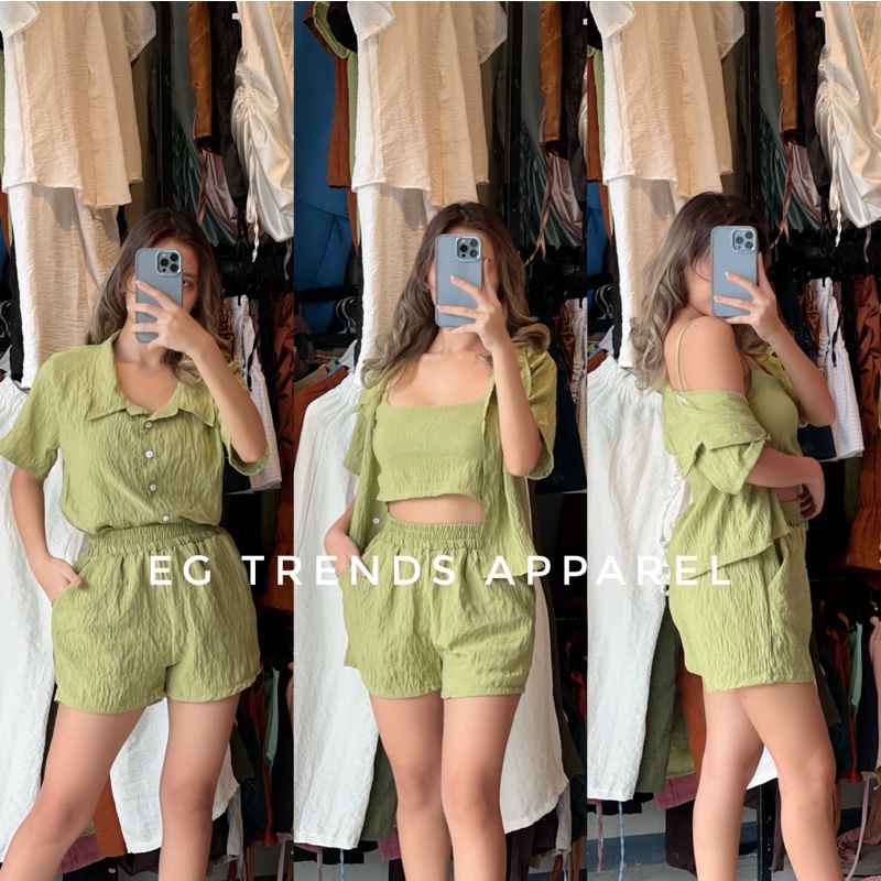 010 EG Trends Justine Coordinates | 3in1 coordinates | Polo top + sando ...
