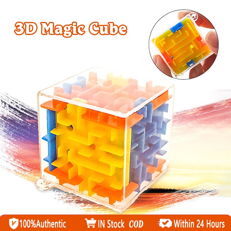 3D Maze Rubik Cube Rotating Fidget Toys Rolling Ball Game Cubos Maze ...