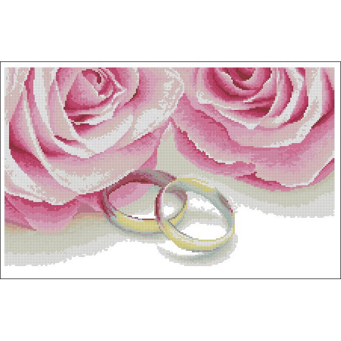 WEDDING RING SAMPLER CROSS STITCH COMPLETE SET(MATERIALS INCLUDED ...