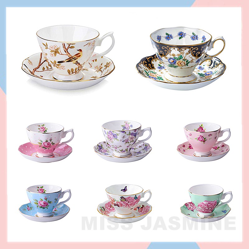 COD Bone China Coffee Cup Set With Saucer Porcelain Creative High Grade ...