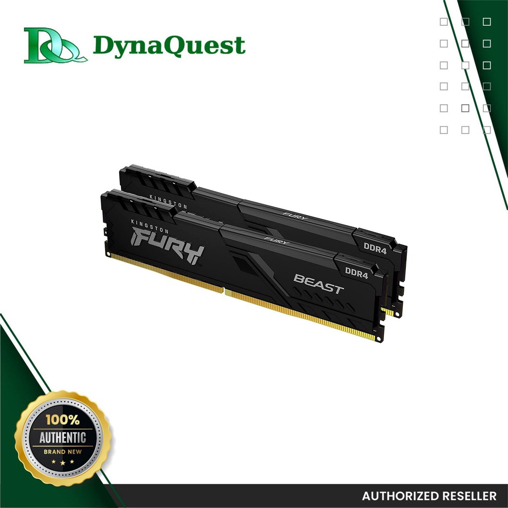 Kingston Fury Beast 16Gb 2X8G Ddr4 3200Mhz Cl16 Kf432C16Bbk2/16 Desktop Memory | Shopee Philippines