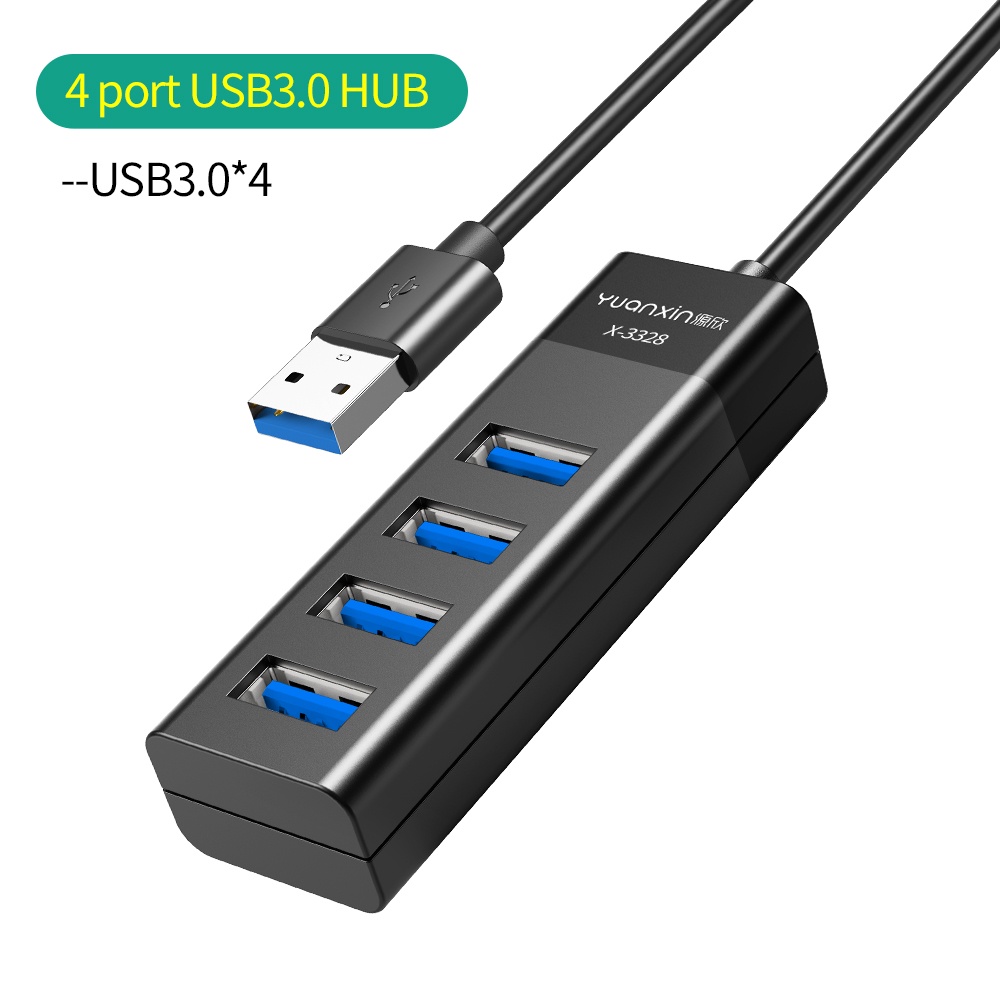 4 Ports 3.0 USB Hub Splitter USB Adapter 1.2Meter Expander Cable ...