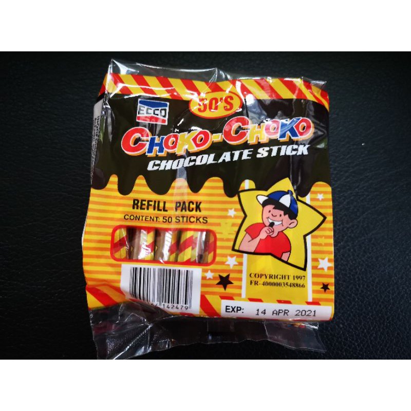 Choco Choco Choko Choko Chocolate Stick 50 Pieces per Pack Original ...