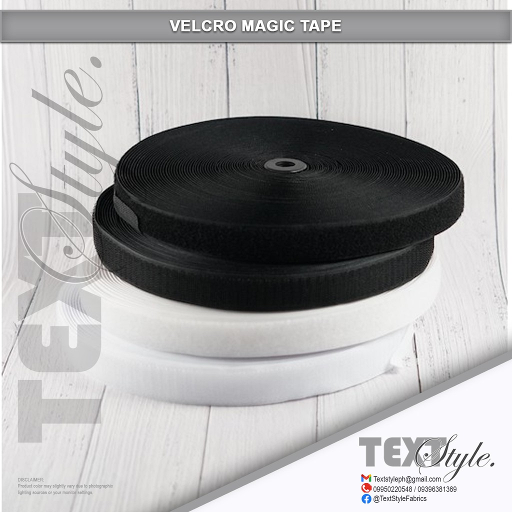 Velcro Magic Tape (Hook and Loop) Black and White Per Roll (25 Yards ...