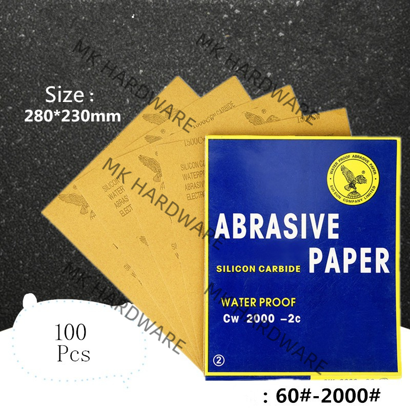 abrasive paper 100pcs SandPaper A4 - #60/80/100/120/150/180/220/240/320/400/600/800/1000/2000 ...