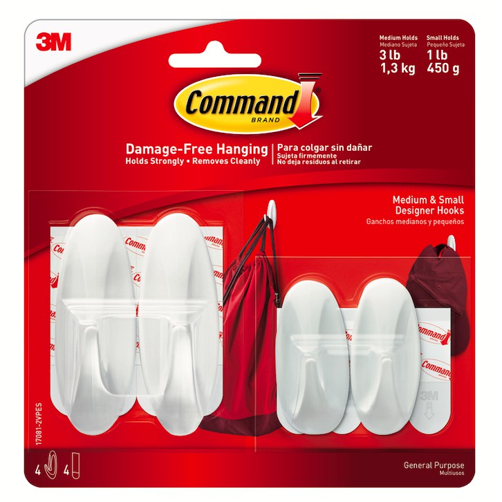 3M Command Small & Medium Designer Hooks Value Pack--1736 | Shopee ...