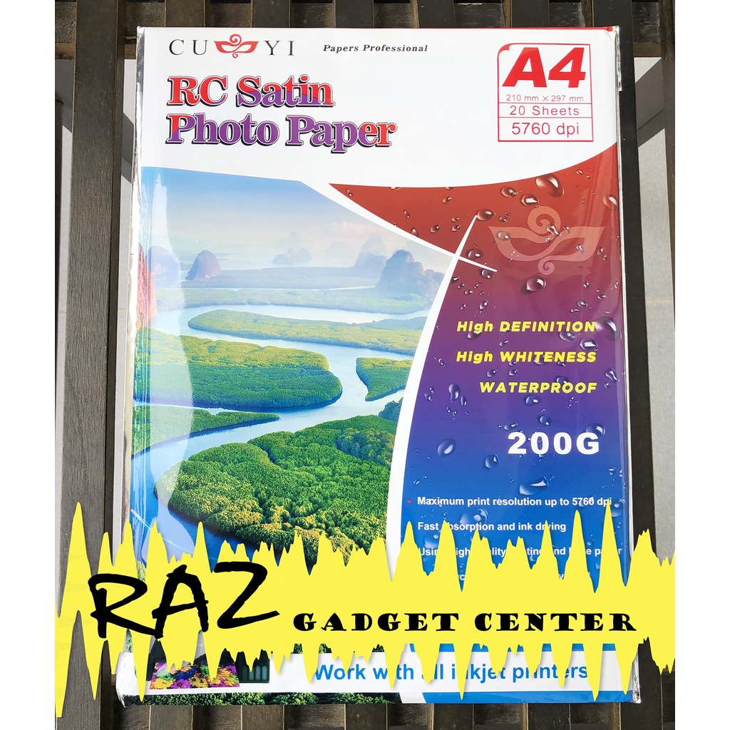 Cuyi RC Satin / Cuyi RC Glossy Photo Paper A4 Size 200 GSM | Shopee ...