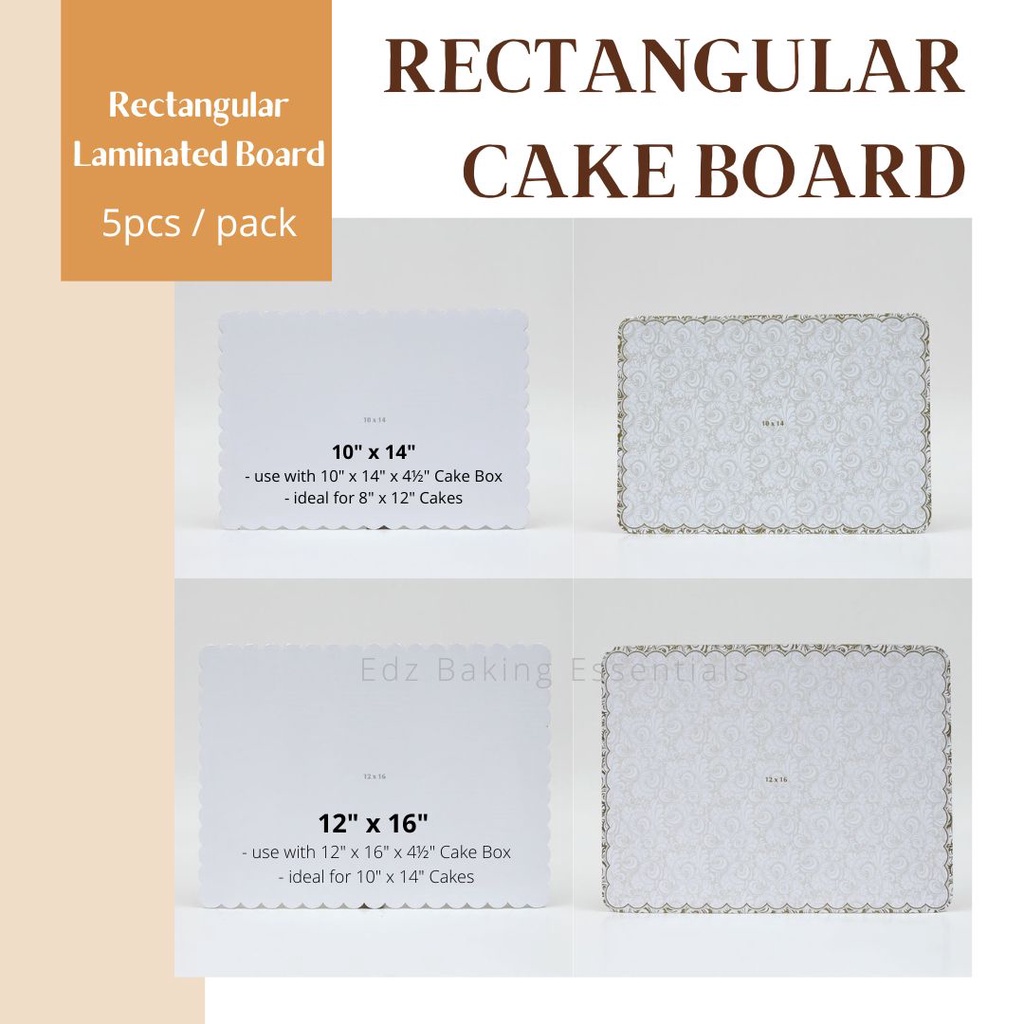 Rectangle Cake Board (RM Boxes) - 5pcs | Shopee Philippines