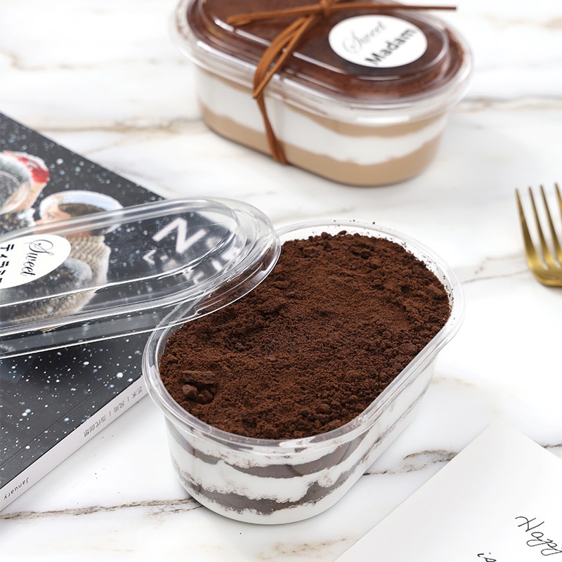 [COD] 10/50pcs Clear Plastic Oval Container for mousse, pudding ...