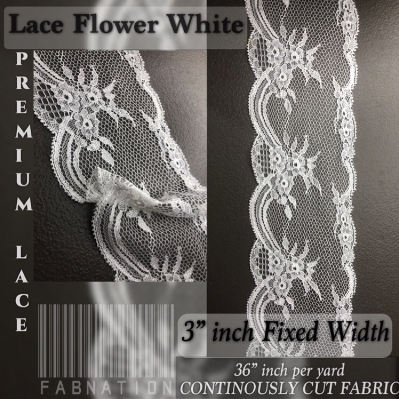 Premium Lace per yard fabric cloth tela raw 2” 3” 7” 9.5” inch | Shopee ...