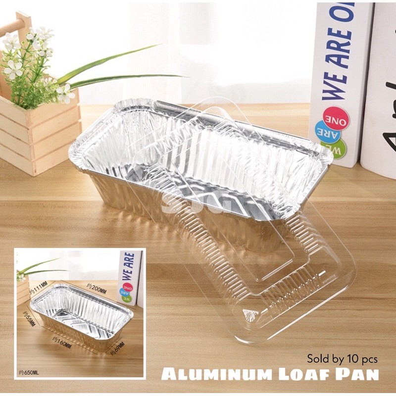 50 pcs or 10 pcs aluminum loaf pan with lid | Shopee Philippines