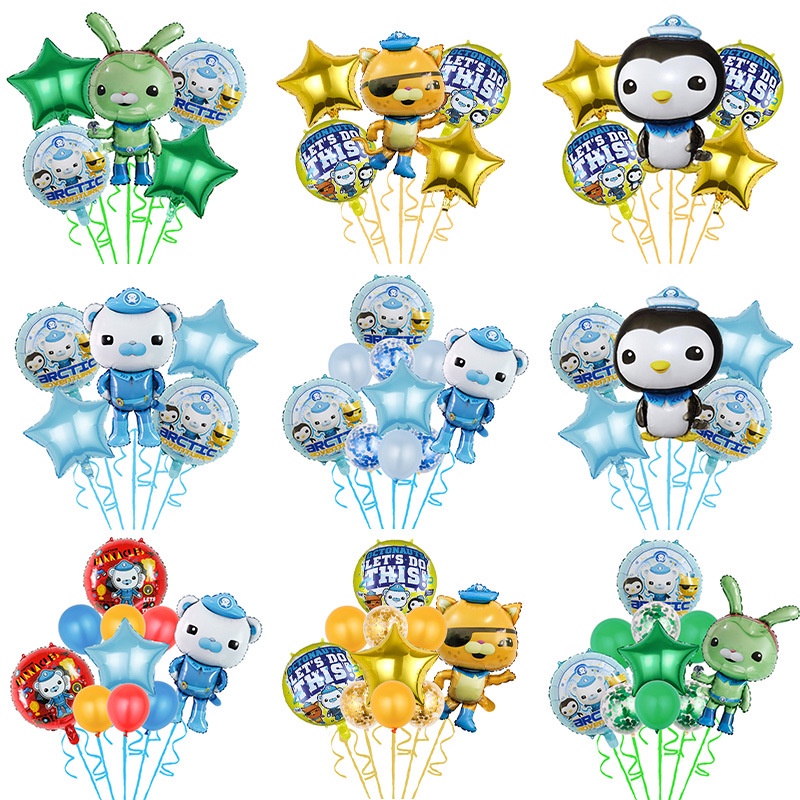 New The Octonauts Theme Birthday Party Aluminum Film Balloons Set ...