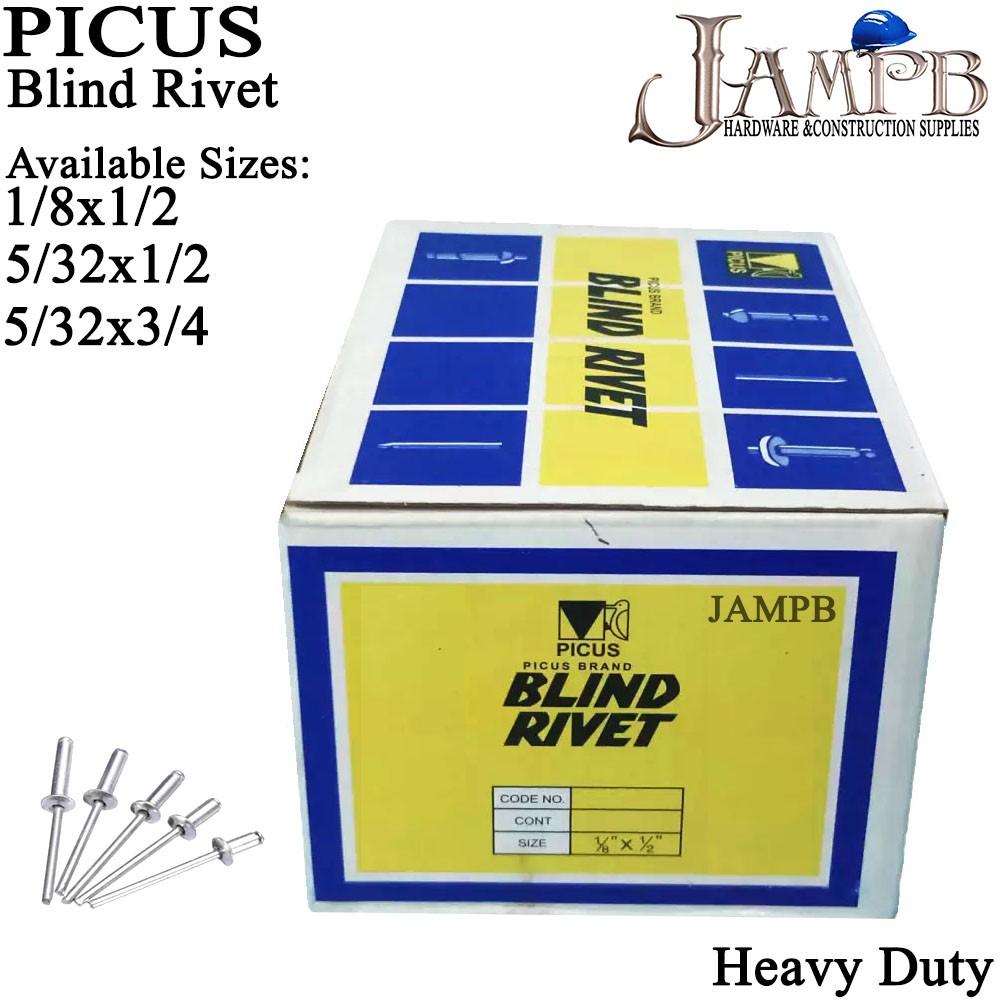 PICUS Blind Rivet 800 pcs Heavy Duty cod BY PRIME | Shopee Philippines