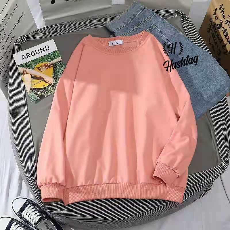 Pure Color Unisex Sweater Longsleeve Sweatshirt Crewneck Knit Trending ...