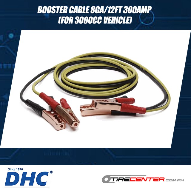 DHC BC0812CCA Booster Cable 8GA/12FT 300AMP (for 3000cc Vehicle ...