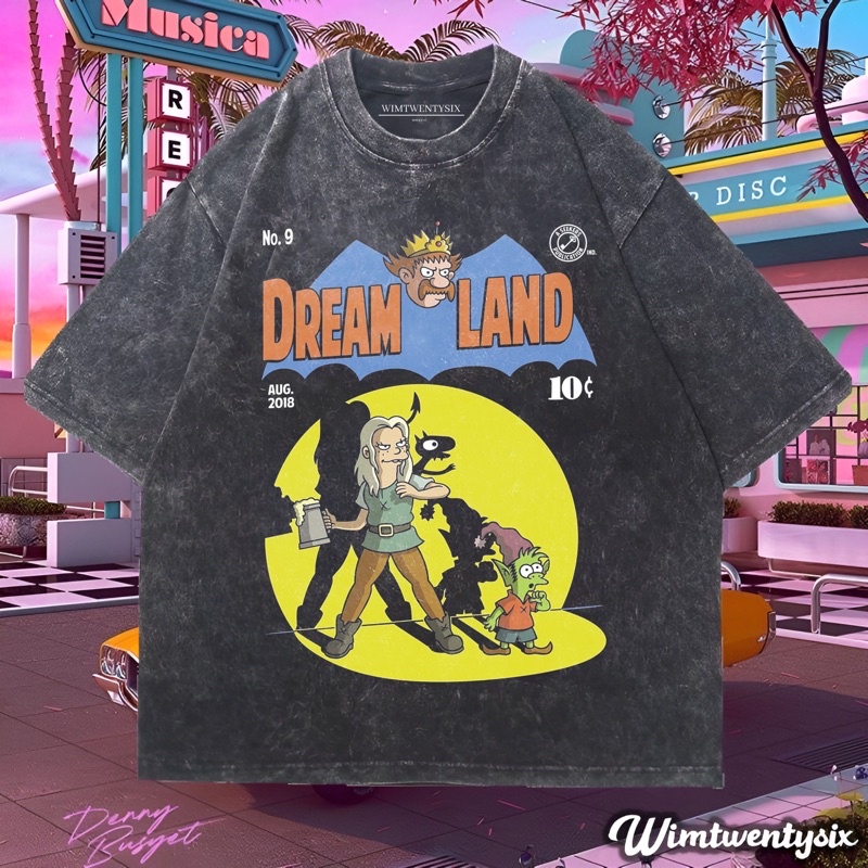 KAOS DREAM LAND WASHING VINTAGE TEE (OVERSIZE WASHED T-SHIRT) | Shopee ...