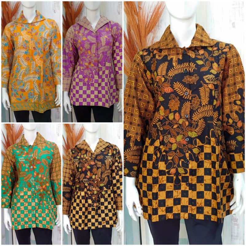 Parijotho Batik Blouse With Full Front Buttons To The Bottom | Shopee ...