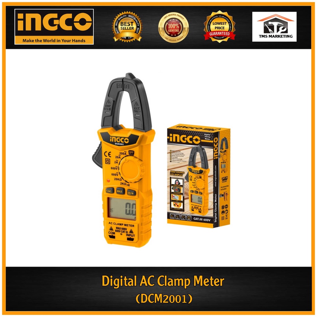 INGCO Digital AC Clamp Meter DCM2001 | Shopee Philippines
