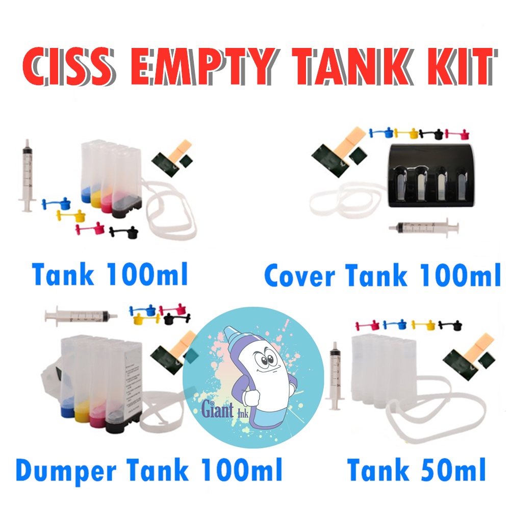 DIY CISS kit with cover ecotank system 4colors for"canon/HP printer ...