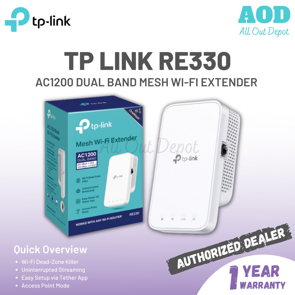 Tp-Link RE330 AC1200 Dual Band Mesh Wi-Fi Extender | TP LINK | tplink ...