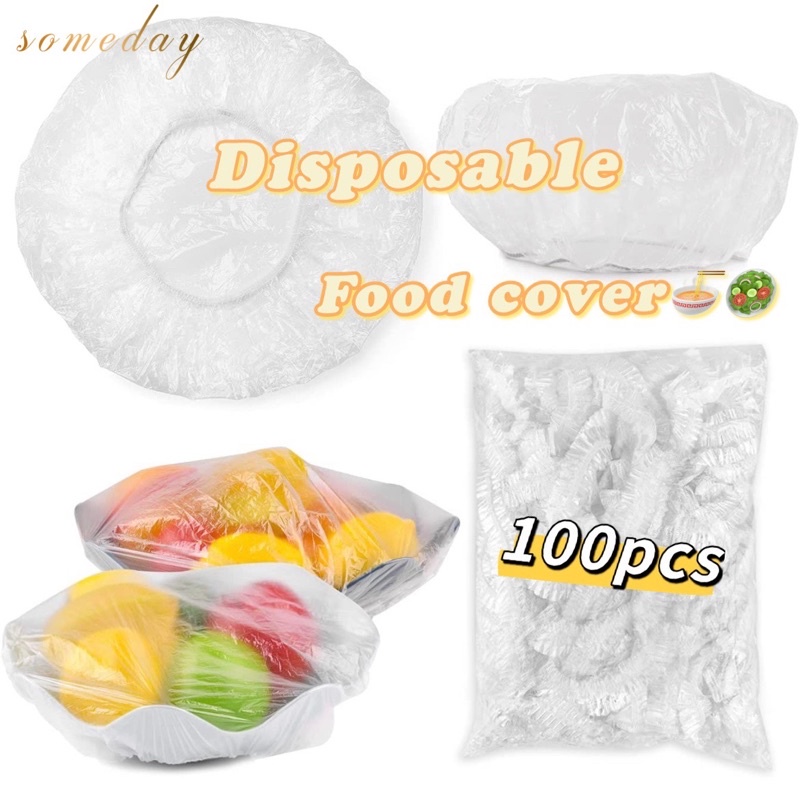 Someday 100pcs Disposable Bowl Cover Plastic Wrap Bag Food Grade ...