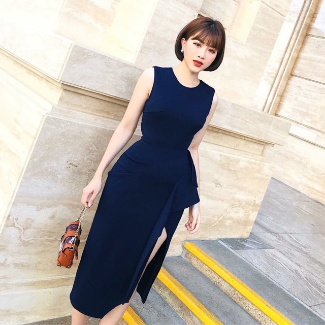 Shrug waist bodycon dress with thigh slit (last real photo) | Shopee ...