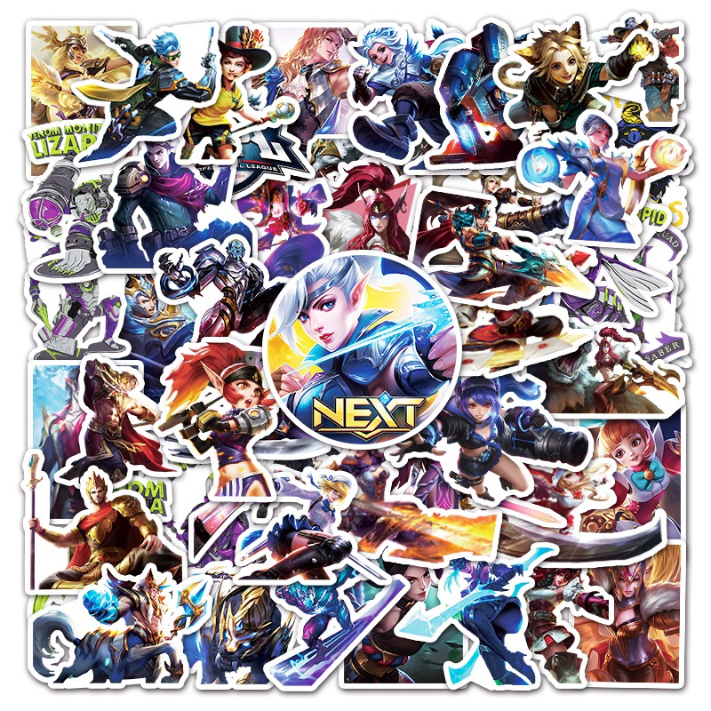 50Pcs Cartoon Glossy Mobile Legends Sticker Waterproof Sticker ...