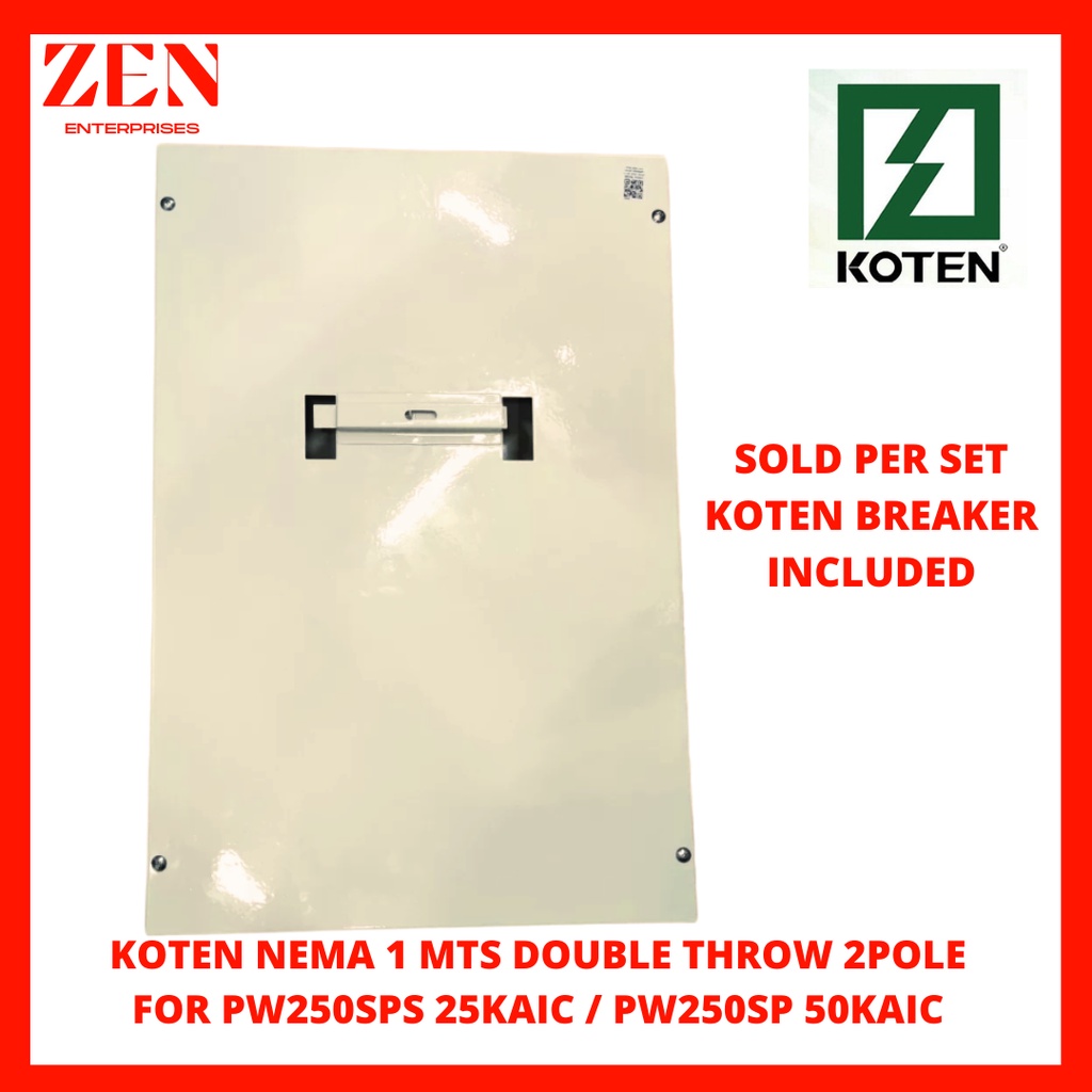 Koten NEMA 1 MTS Manual Transfer Switch SET PW250SPS / PW250SP 2P w ...