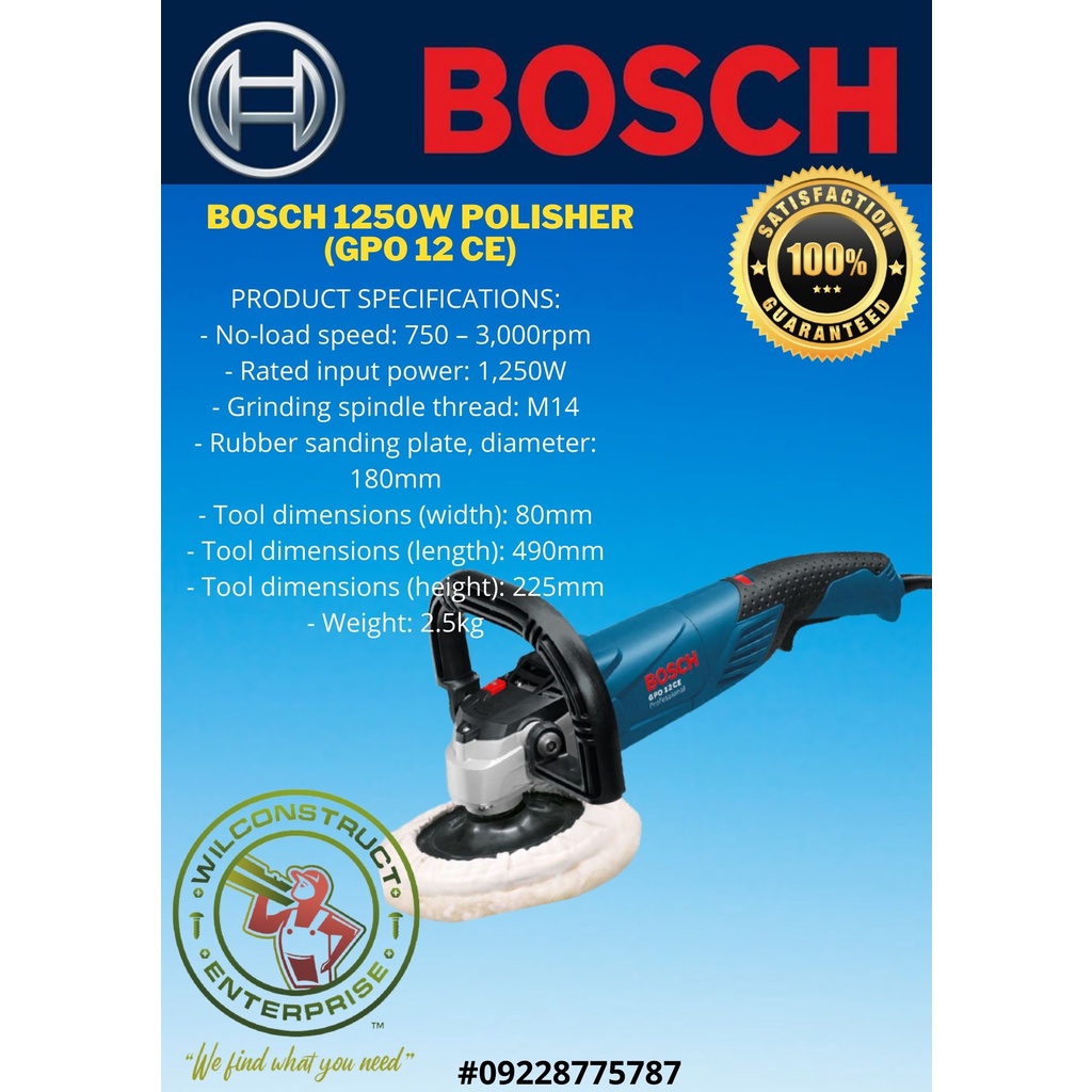 BOSCH 1250W Polisher (GPO 12 CE) | Shopee Philippines