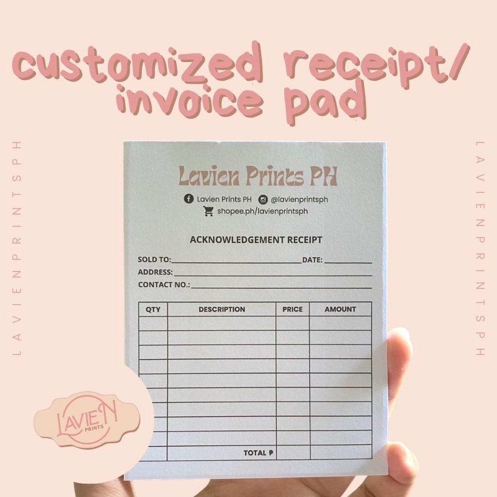 customized receipt / invoice pad for business | Shopee Philippines