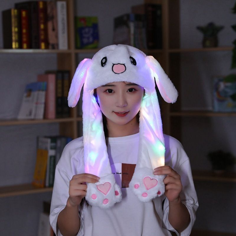 YL Caps Rabbit Animal Caps with Moving Ears and LED Light Long Ears for ...