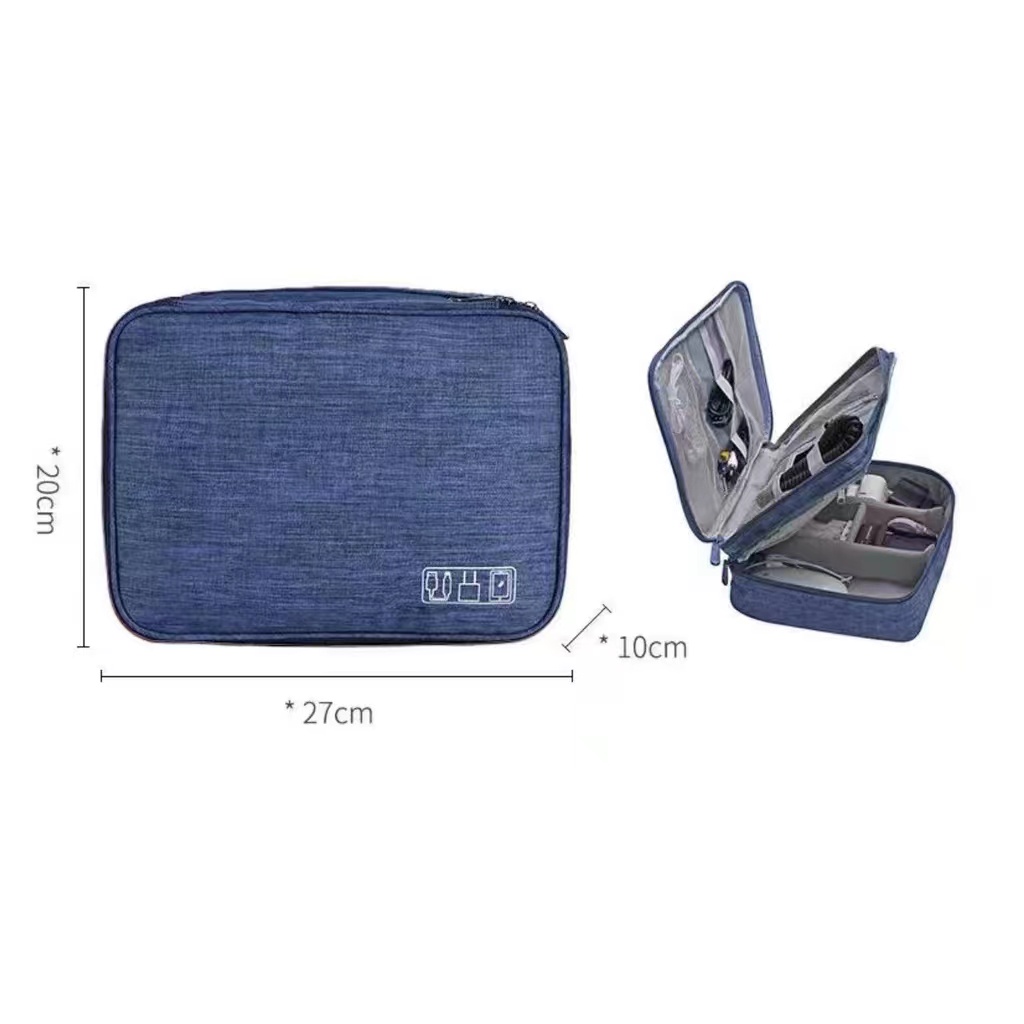 Digital Portable Travel Storage Cosmetic Makeup Zipper USB Gadget Cable ...