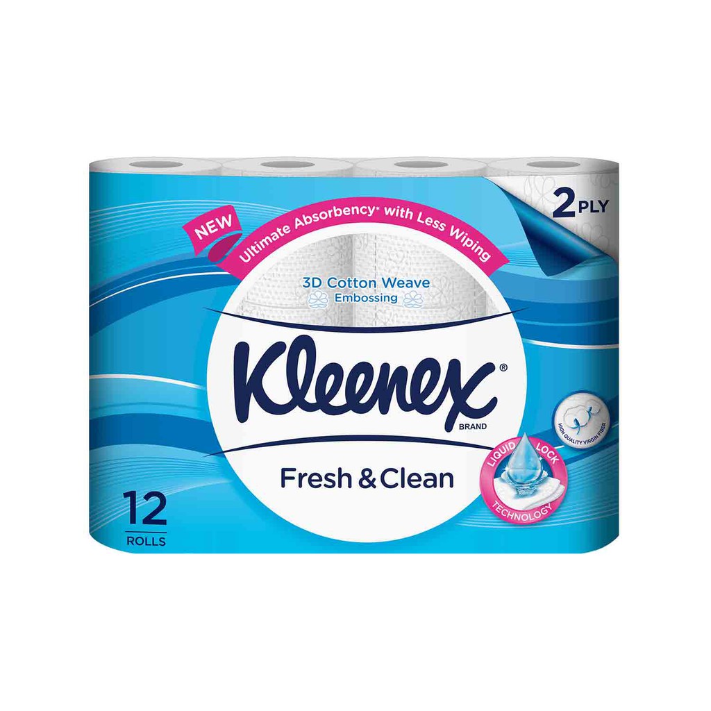 Kleenex Fresh and Clean Bathroom Tissue - 12 Rolls | Shopee Philippines