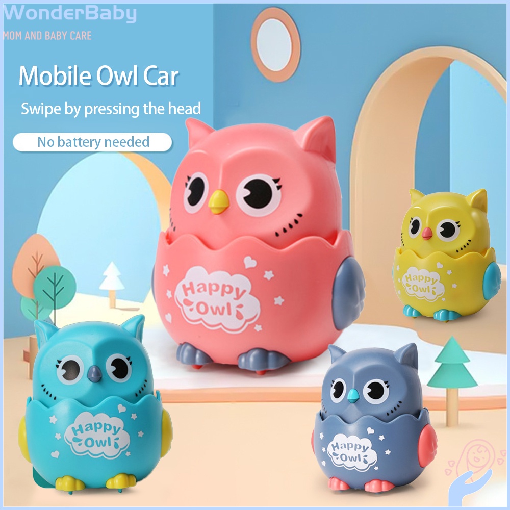 WD【COD】 Baby pressing and sliding toys owl shape baby toys without ...