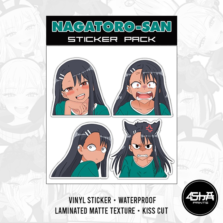 4SHAPRINTS - NAGATORO-SAN STICKER PACK Waterproof Laminated Holographic ...