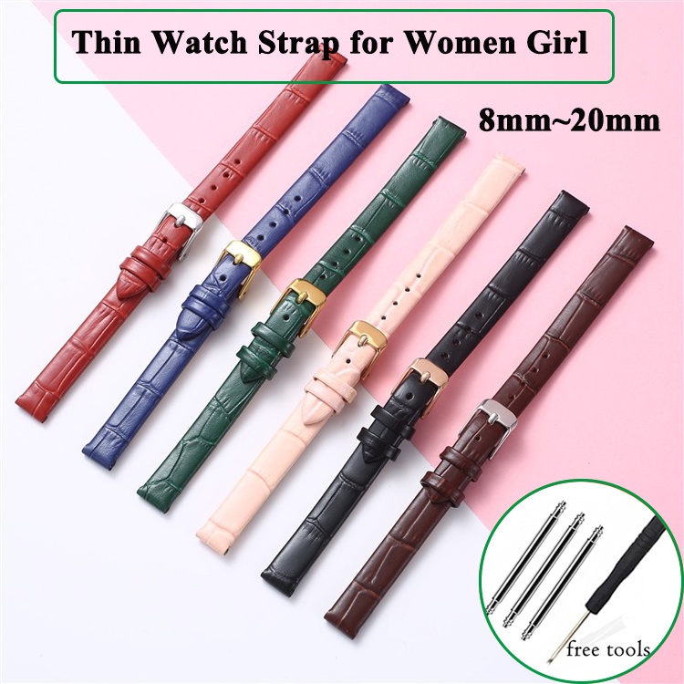 Slim Watch Strap First Layer Genuine Leather Strap Slub Pattern Watch ...
