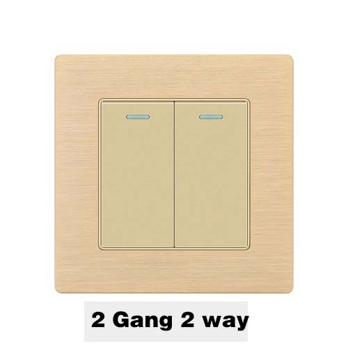 TEP Modern Wall Switch Socket Power Socket Panel with LED Light Gold ...