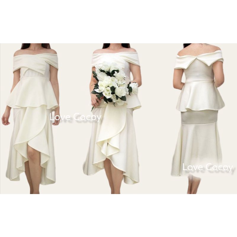 MIDI FORMAL GOWN ENTOURAGE GOWN WEDDING DRESS WITH SIZES PASTEL GOWN ...