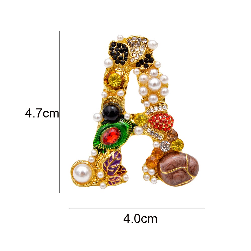 Baroque Style Pearl Rhinestone Letter Brooch Alphabet Brooches for ...
