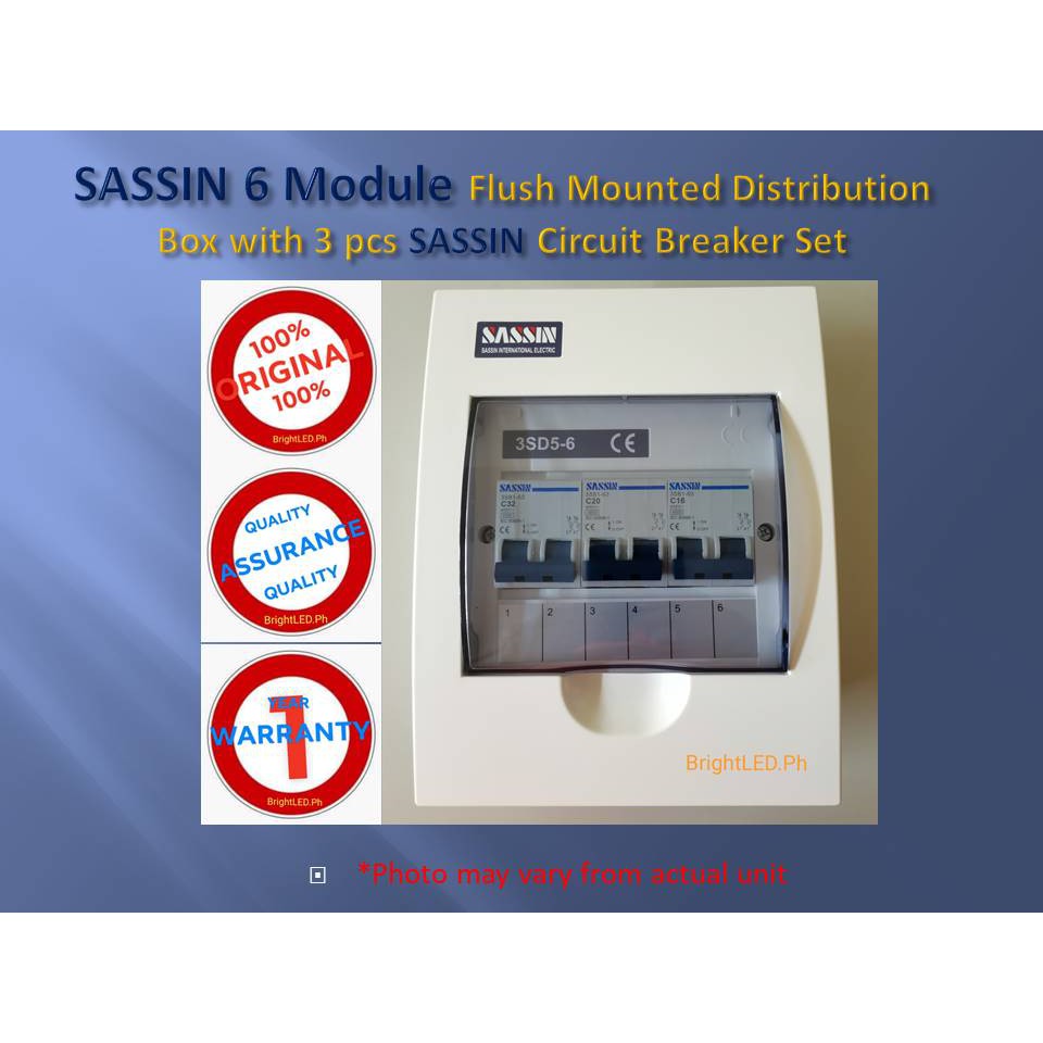 SASSIN 6 Module Distribution Box with 3-pcs Circuit Breakers | Shopee ...